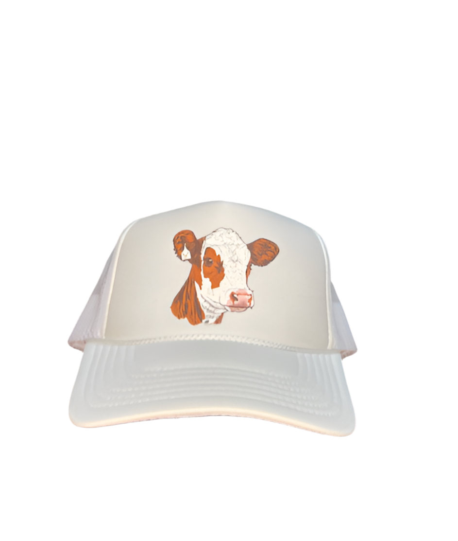 White Hereford Cow Trucker SnapBack Hat – Booskies Boutique